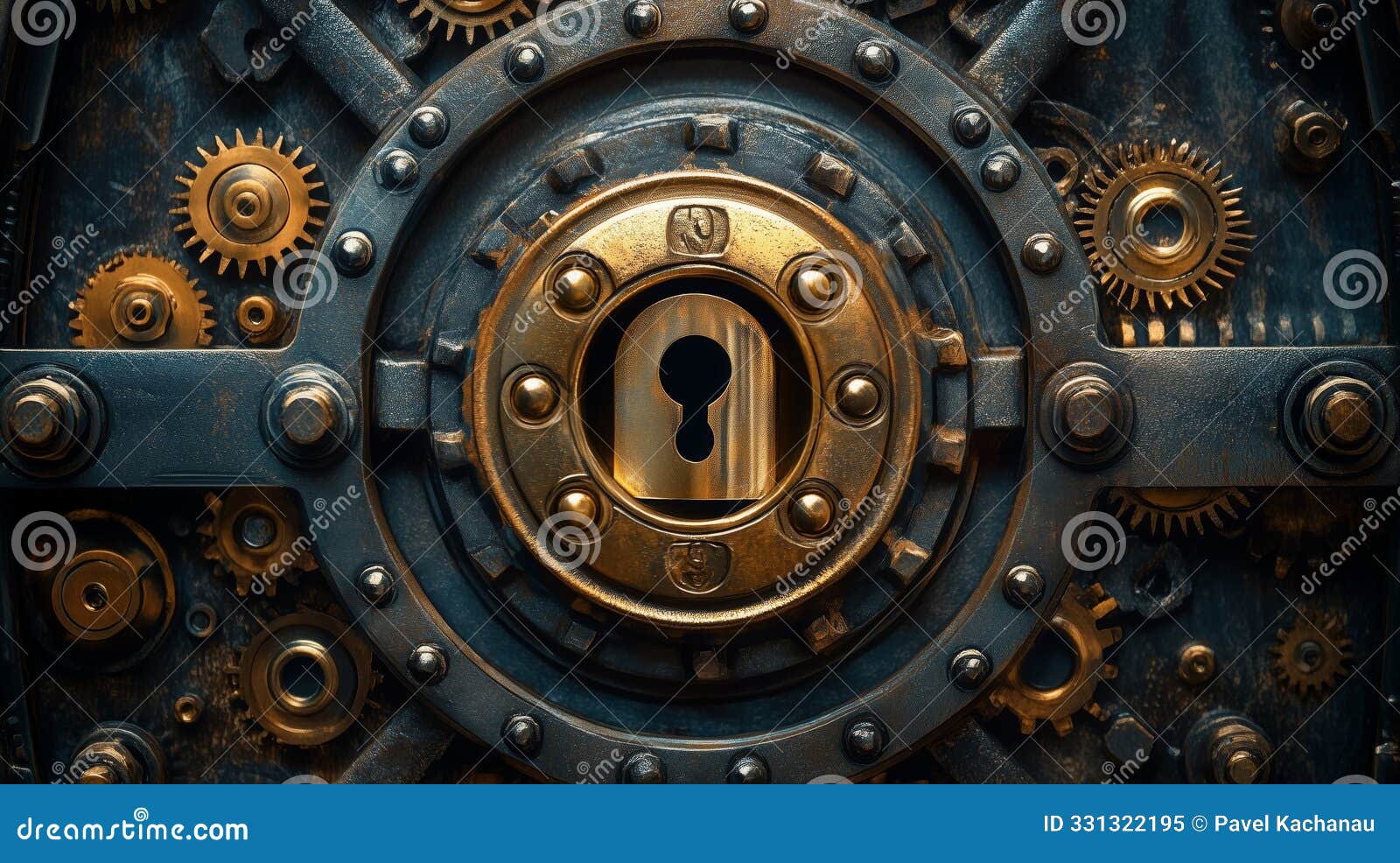 Intricate Gears and Joints Interlace Around a Central Lock Mechanism ...