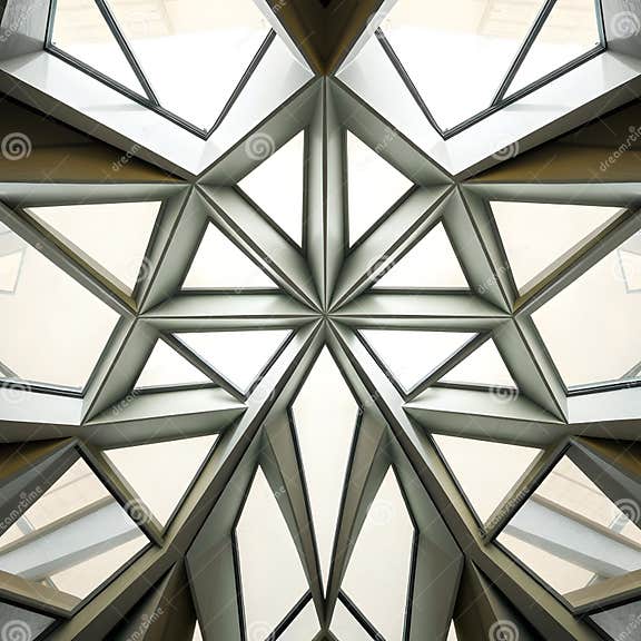 Intricate Geometric Ceiling Design in a Modern Building Showcases ...