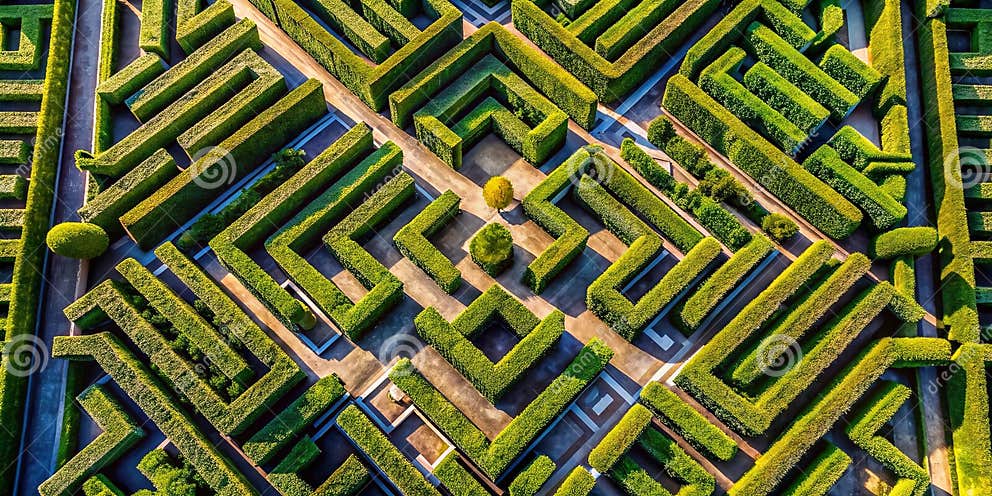 Intricate Geometric Maze Pattern an Optical Illusion of Architectural ...
