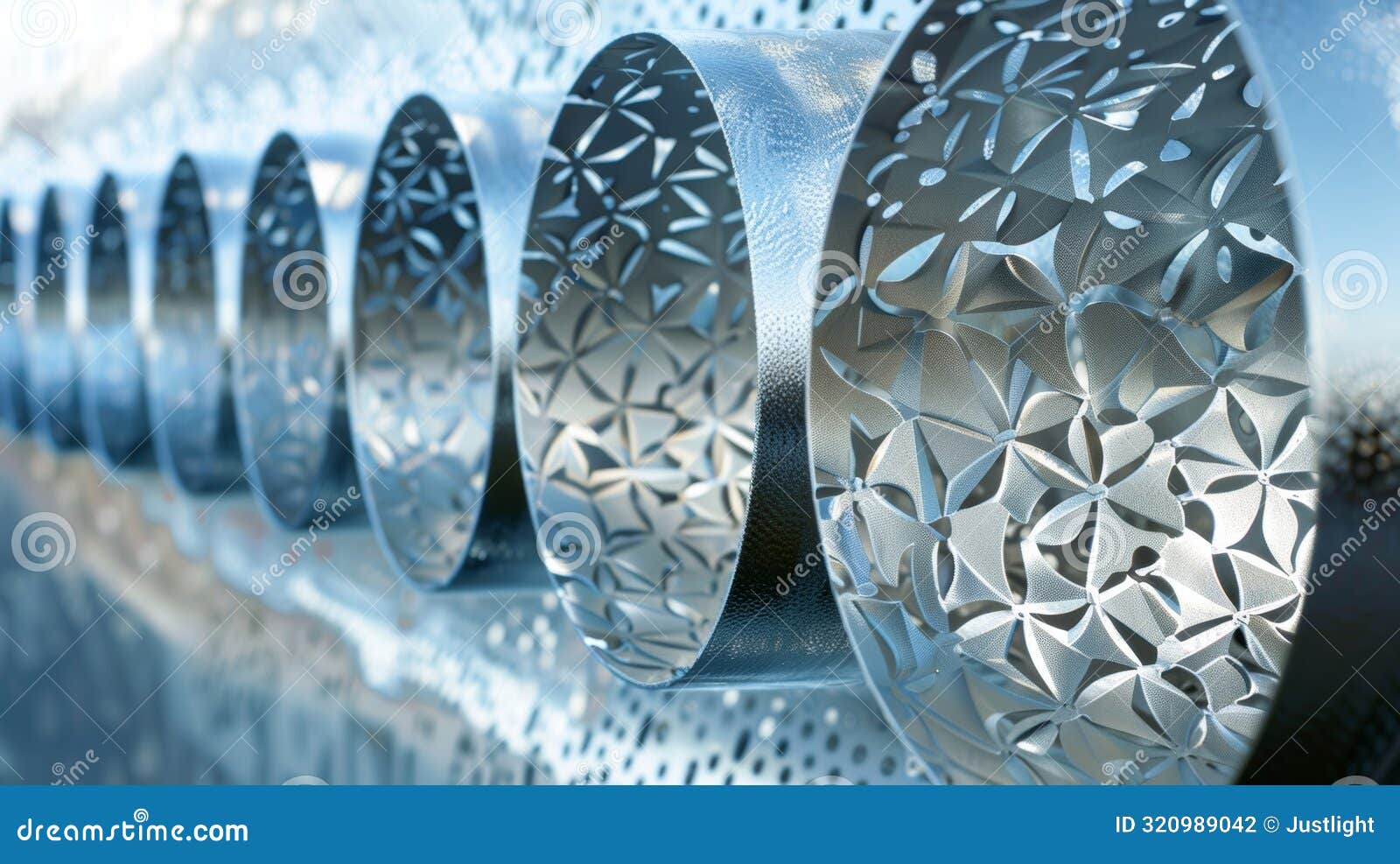 Intricate Geometric Patterns Etched into the Smooth Shiny Surface of ...