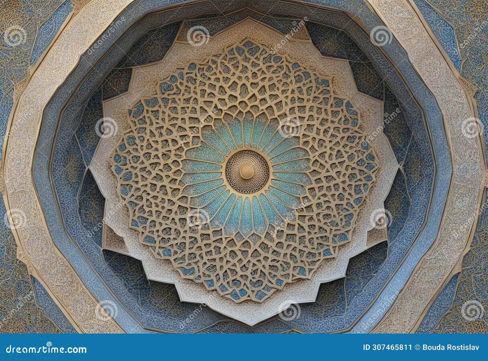 Intricate Geometric Patterns of a Traditional Dome Ceiling Stock ...