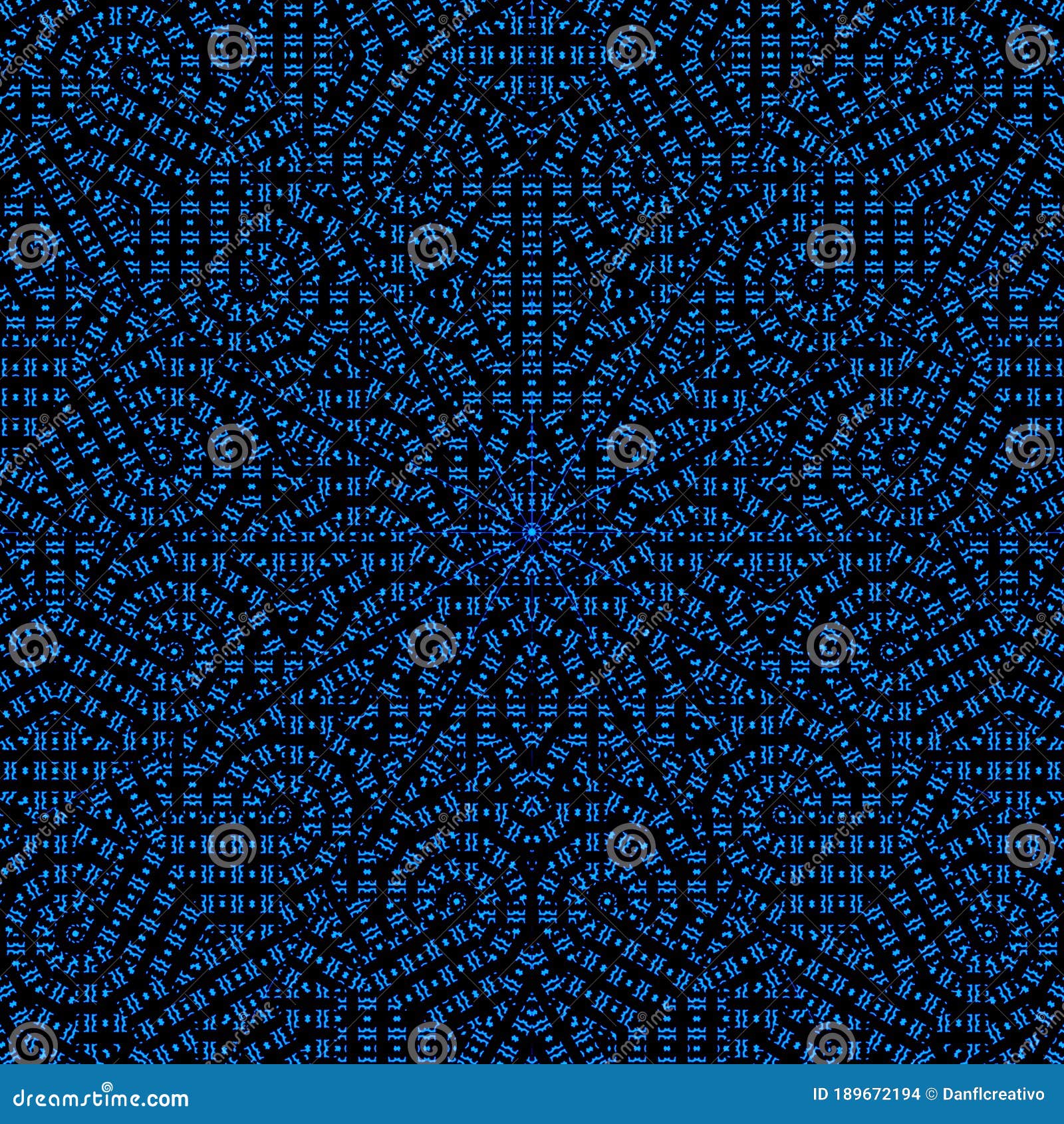 Intricate Geometric Seamless Blue and White Pattern Stock Illustration ...