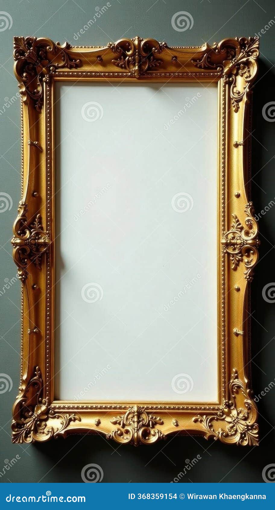 Intricate Gilded Baroque Frame, Wide Ornate Molding , Molding, Aged ...