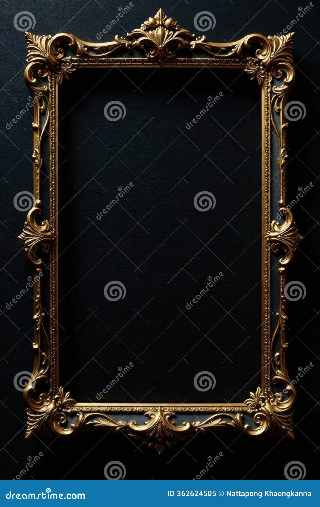 Intricate Gold Filigree Frame, Textured Black Backdrop, Filigree ...