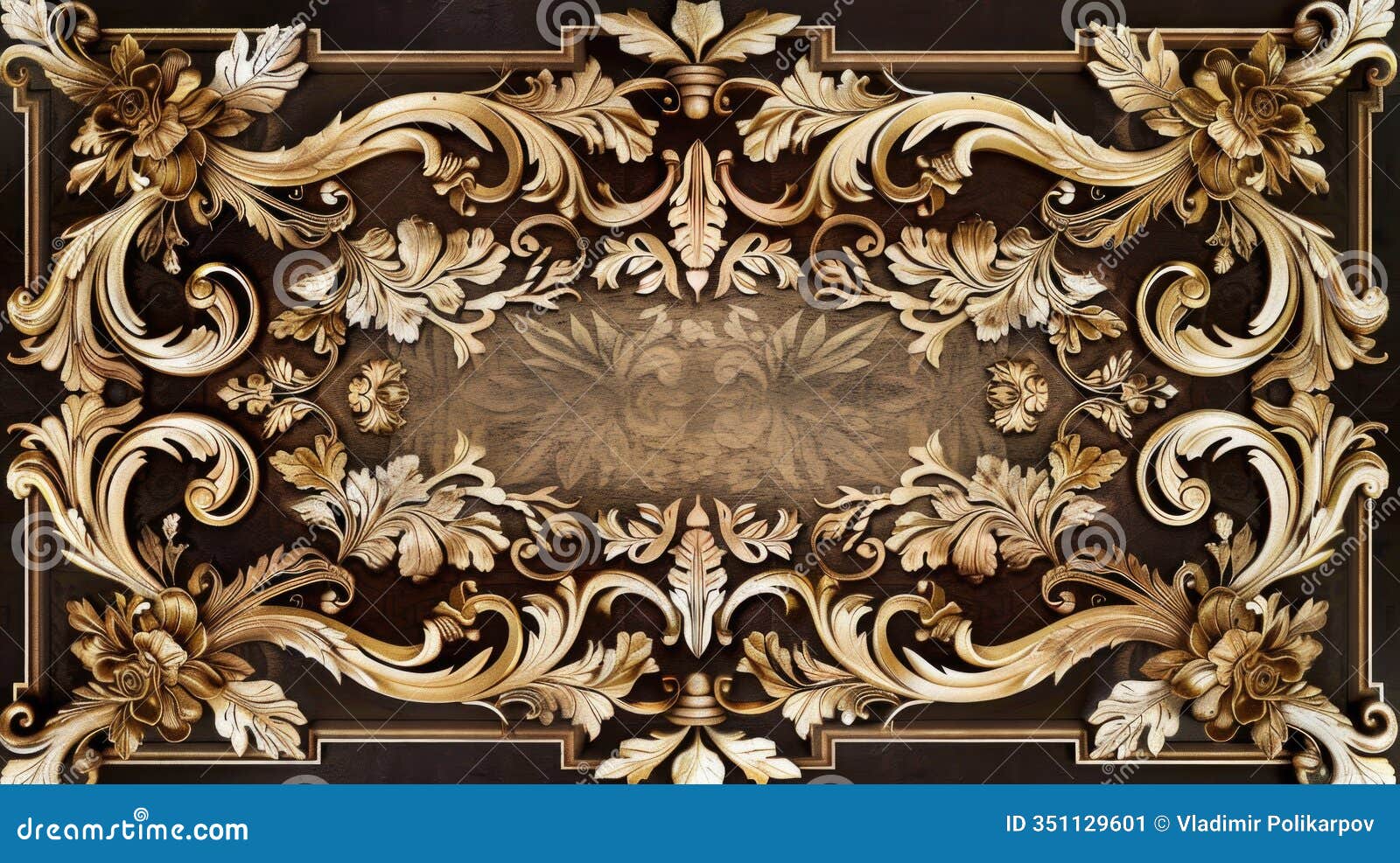 Intricate Gold Leaf Designs on Black Background. Ideal for Luxury ...