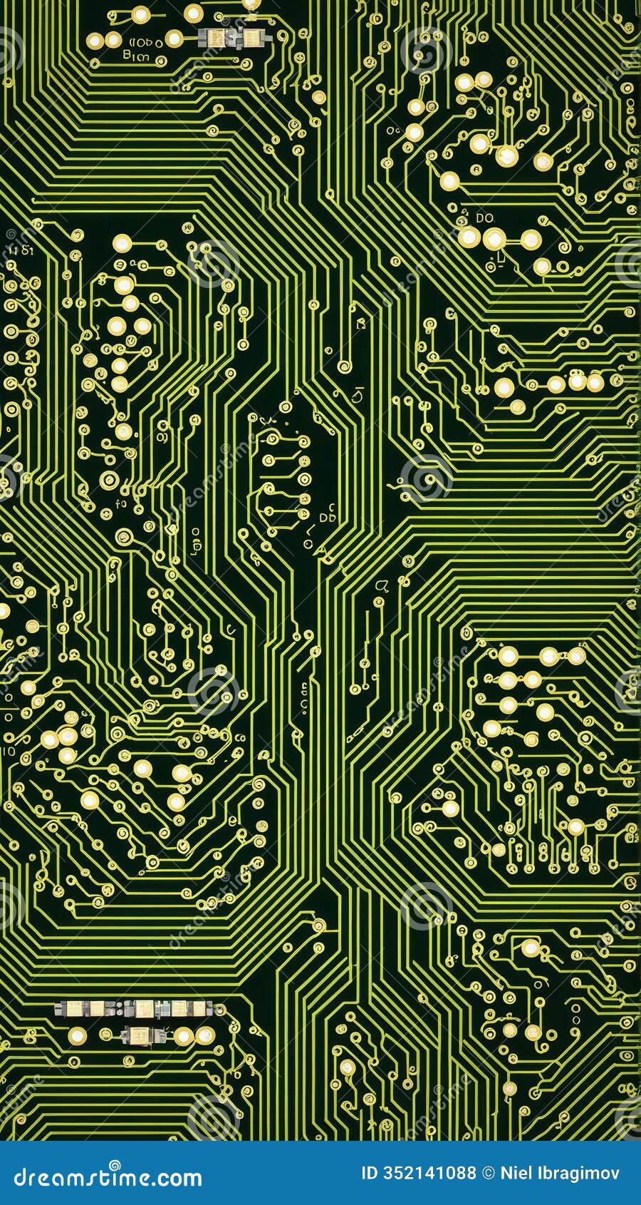 Intricate Green Circuit Board Background Featuring Complex Electronic ...