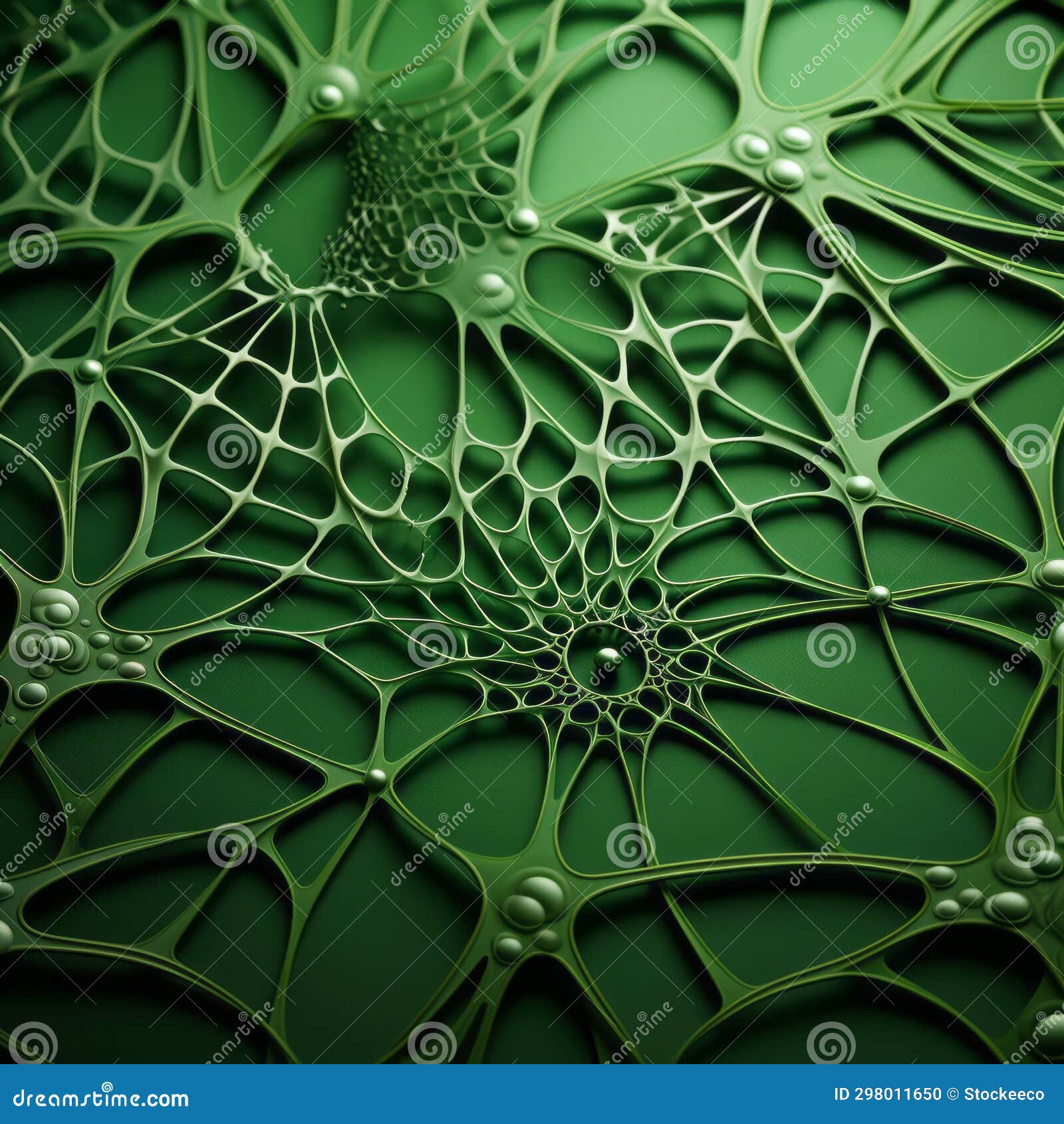 Intricate Green Web with Water Bubbles - Psychedelic Biomimicry ...