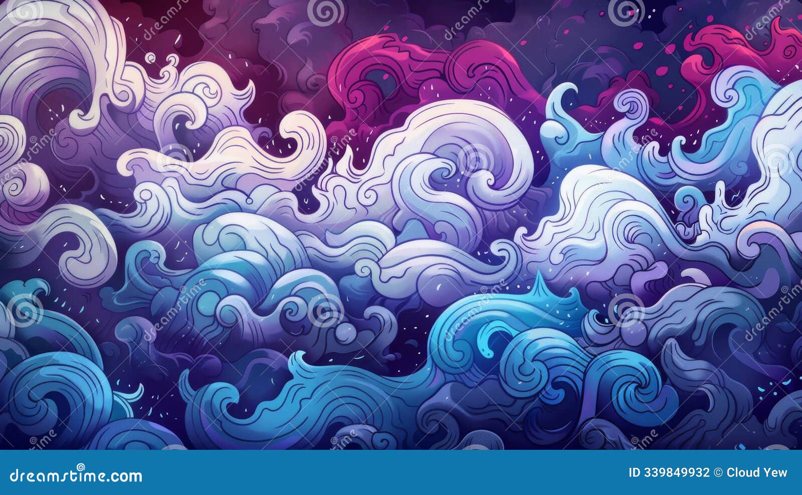 Intricate Hand-drawn Cartoon Background with Realistic Features. Stock ...