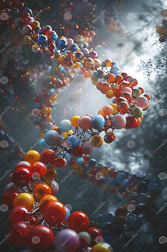 Intricate Helix Structure of DNA Molecules Under Microscope Stock Image ...