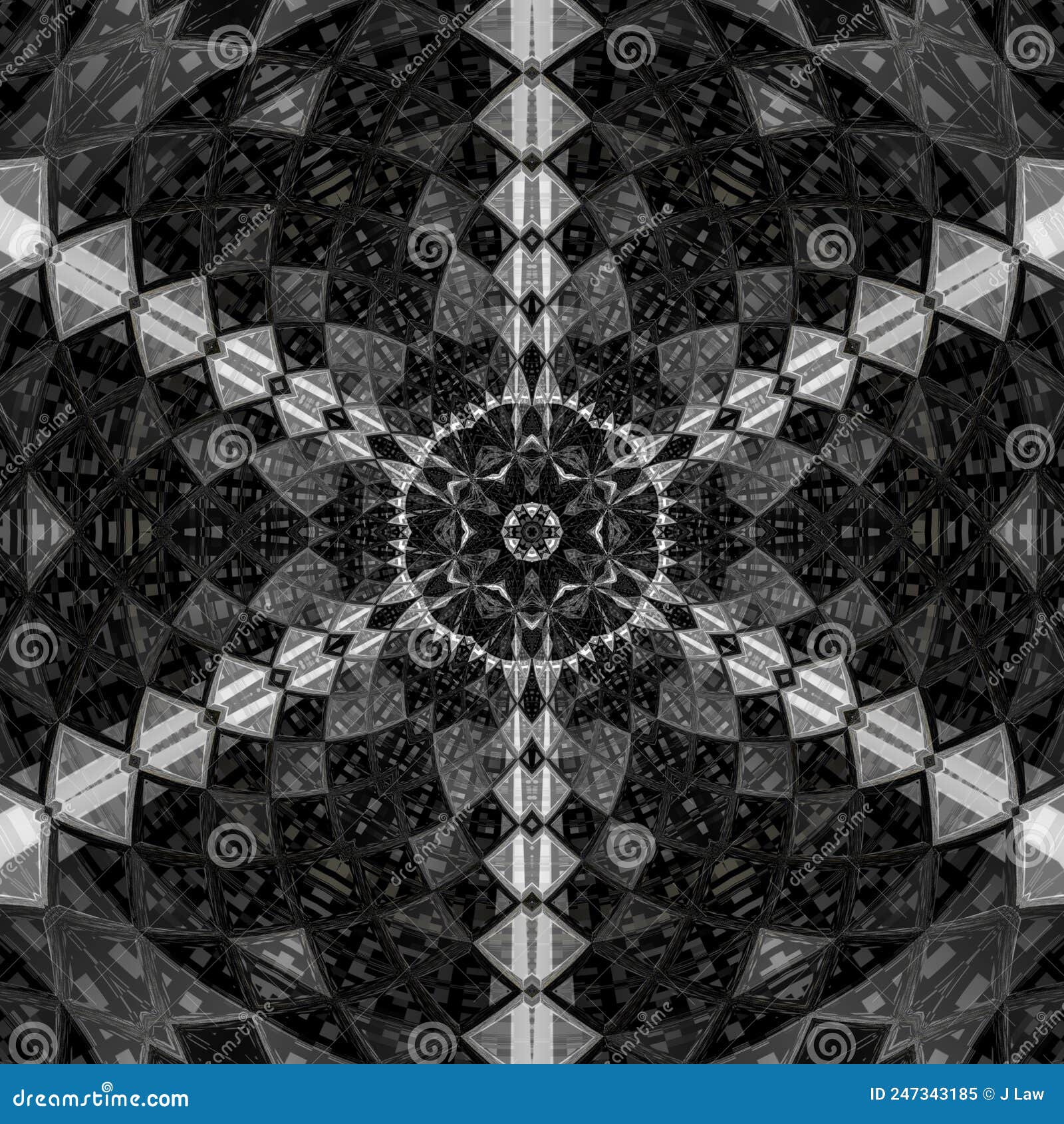 Intricate Hexagonal Black and with with Shades of Grey Pattern and ...