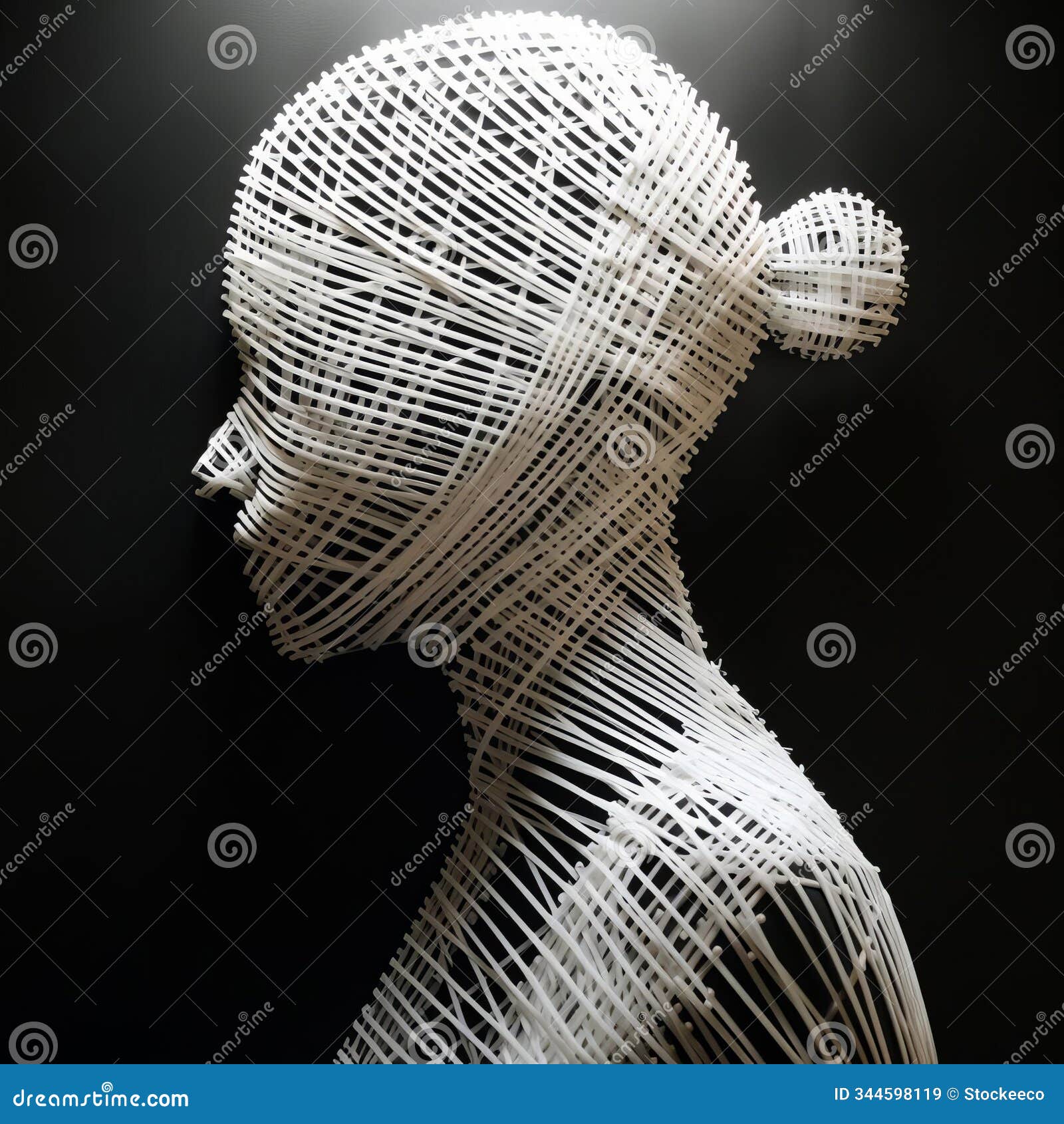 Intricate Hyperrealism Silhouette Profile In String Art Style Royalty ...