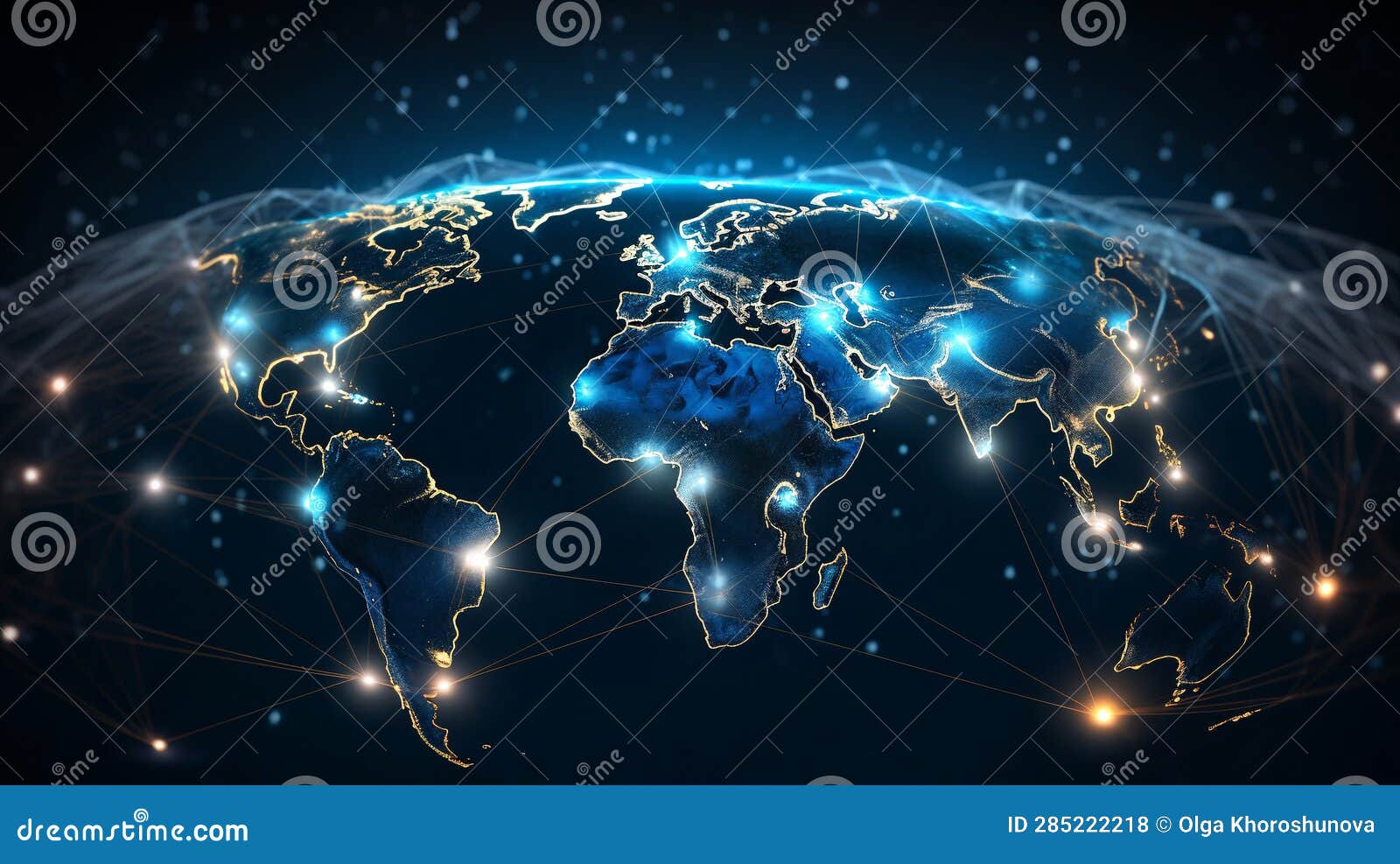 An Intricate Illustration Depicting A Global Network Connection ...
