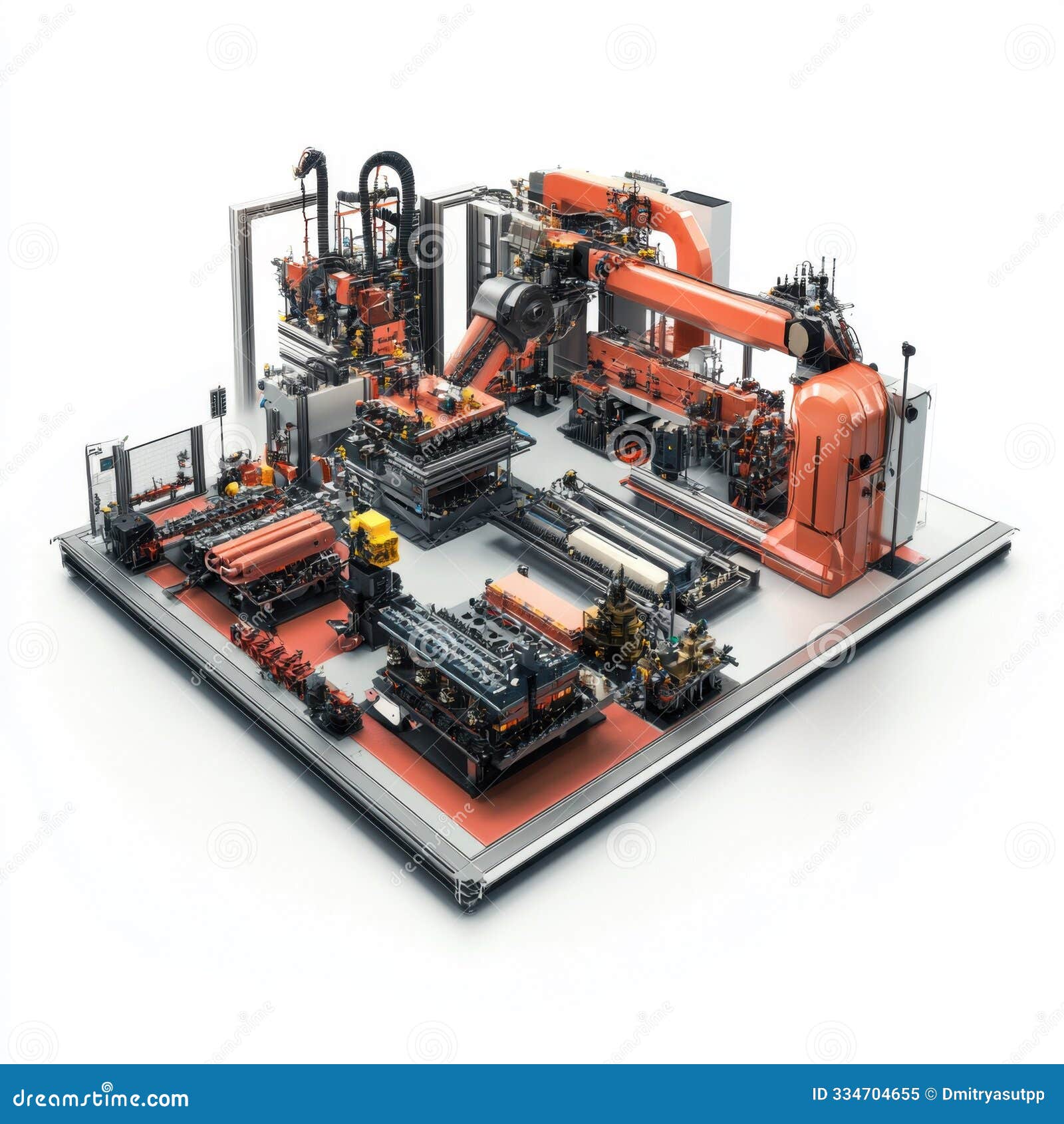 Intricate Industrial Machine Model Showcasing Complex Mechanical ...