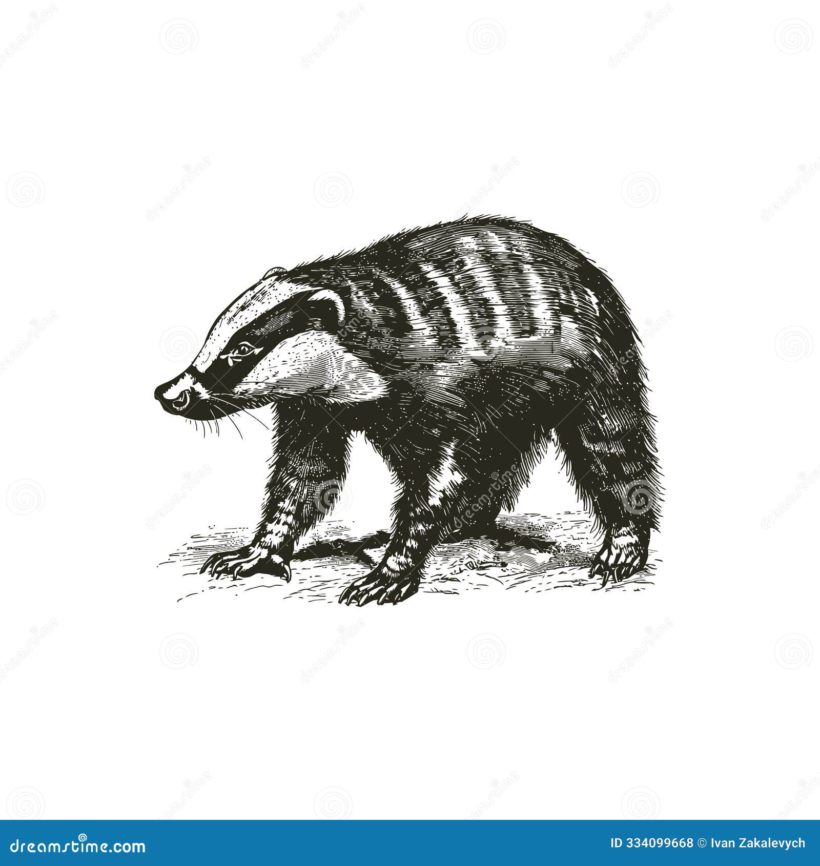 Intricate Ink Illustration of a Badger. Vector Illustration Design ...