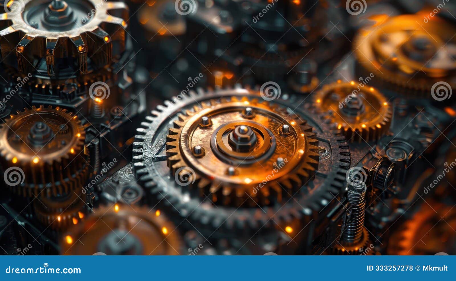 Intricate Interlocking Gears and Cogwheels Demonstrate Teamwork and ...