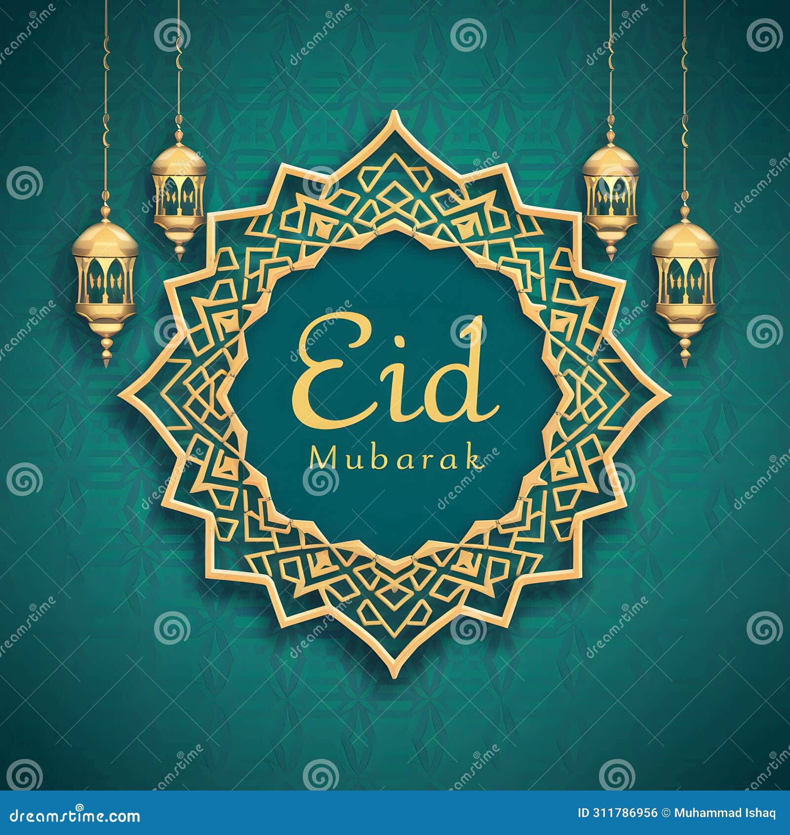 Intricate Islamic Patterns and Eid Mubarak Greeting Grace Dynamic ...