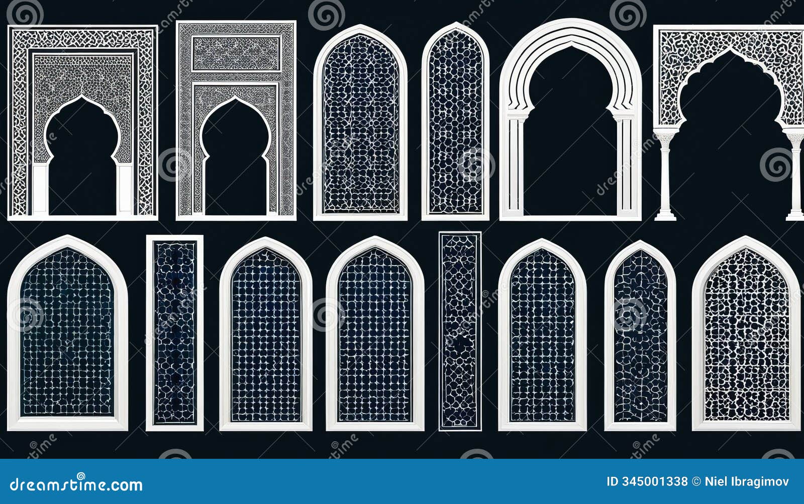Intricate Islamic Window Designs Featuring Geometric Patterns and ...