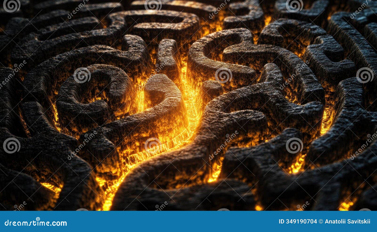 Intricate Labyrinth Structure Shaped Like a Human Brain, Featuring ...
