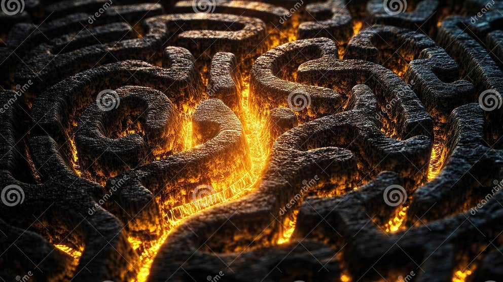 Intricate Labyrinth Structure Shaped Like a Human Brain, Featuring ...