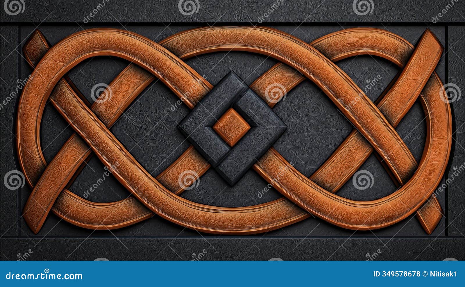Intricate Leather Pattern Design with Elegant Knots and Shapes on Dark ...