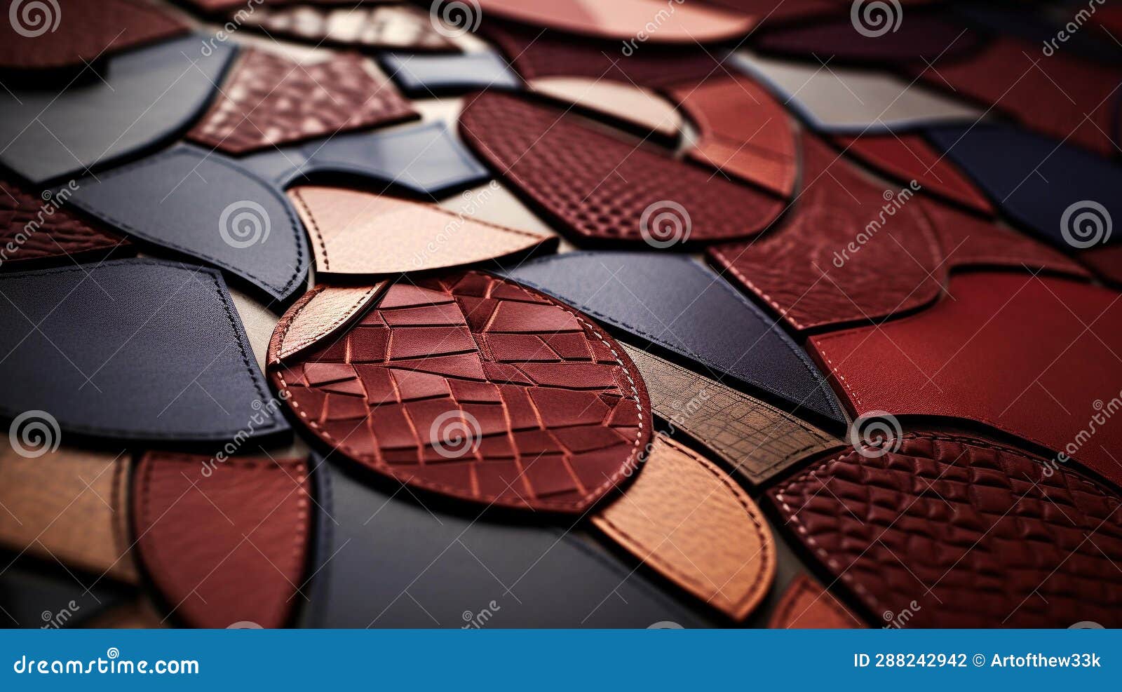 Intricate Leatherworking Patterns on Dark Mahogany Table Stock ...