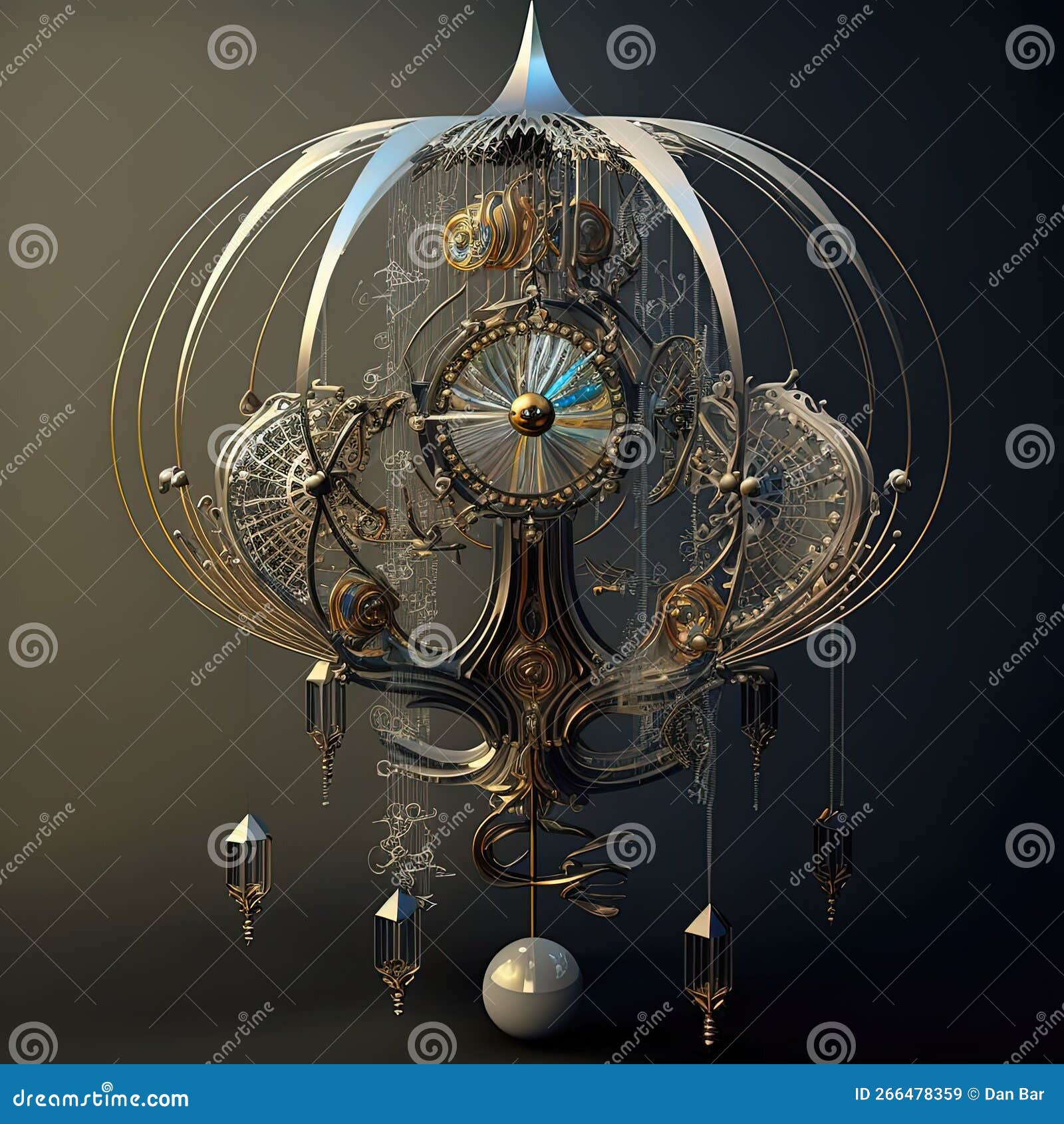 Intricate Machinery, Cyberpunk Perpetuum Mobile Device, Generative Ai ...