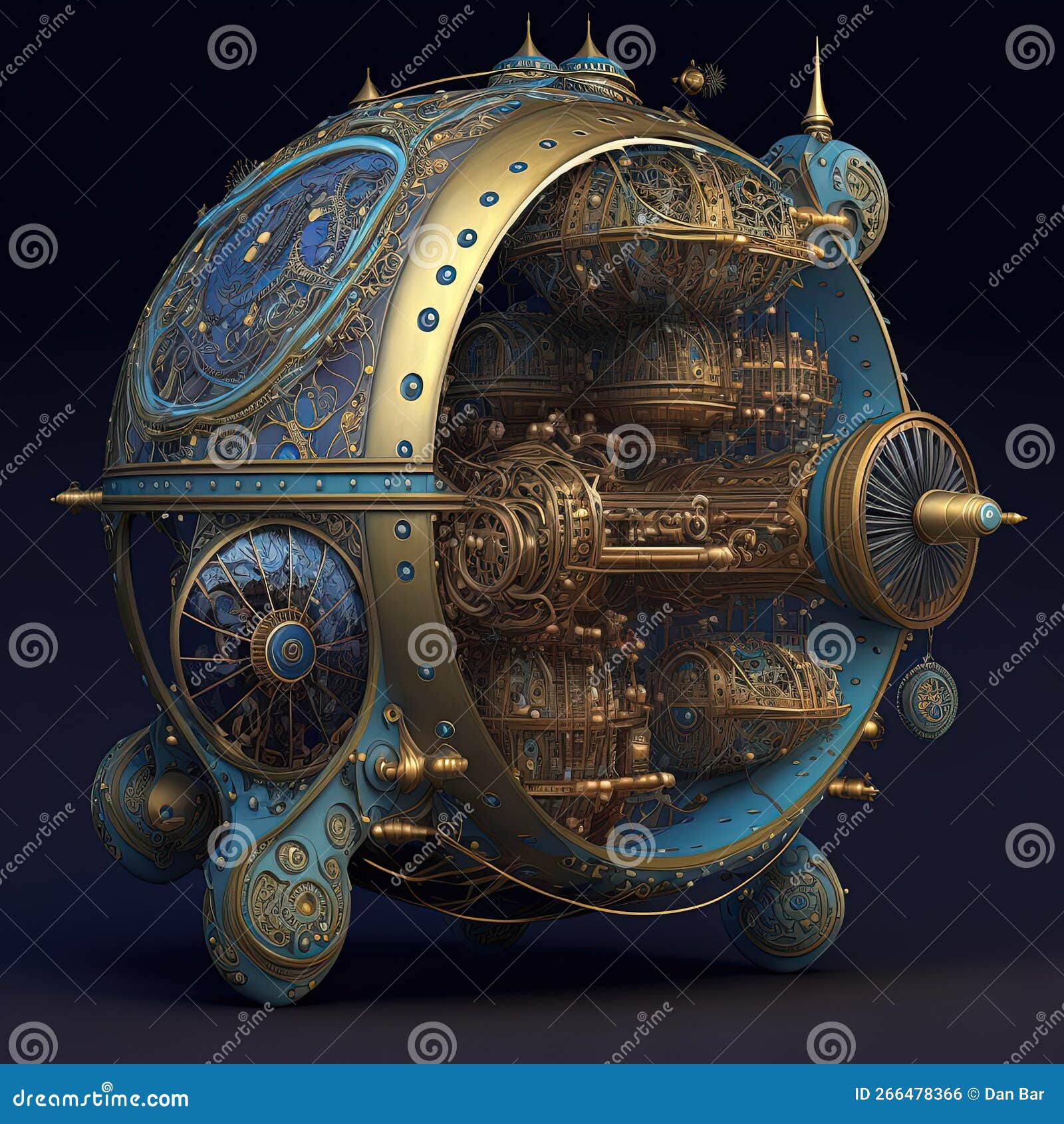 Intricate Machinery, Cyberpunk Perpetuum Mobile Device, Generative Ai ...