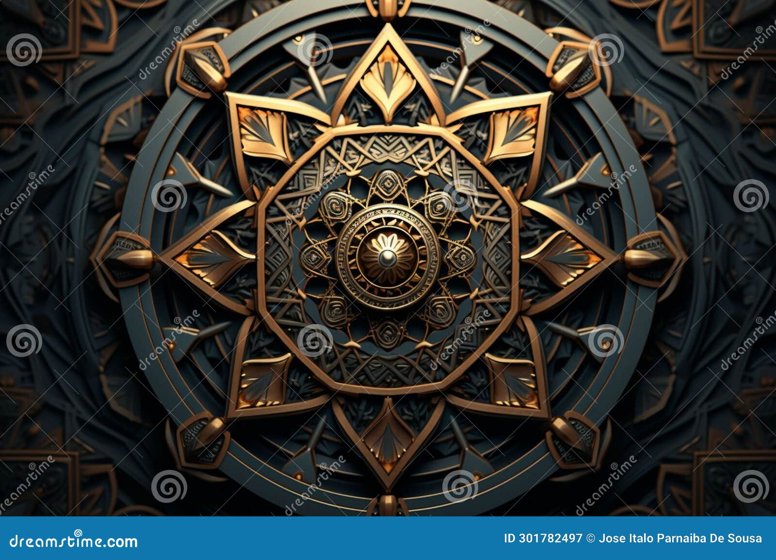 Intricate Mandala Design Featuring Star Patterns Stock Illustration ...
