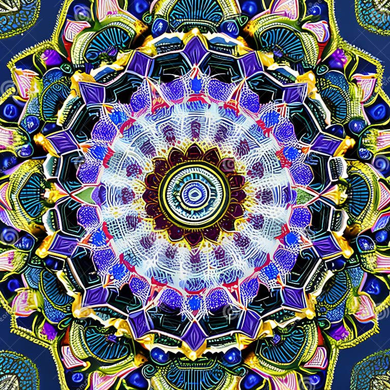 An Intricate Mandala of Interlocking Patterns, Representing the ...