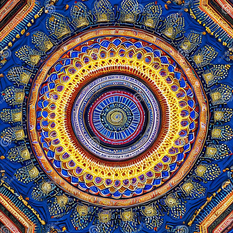 An Intricate Mandala of Interlocking Patterns, Representing the ...