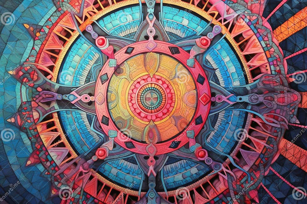 Intricate Mandala with Overlapping Circles and Triangles Stock ...