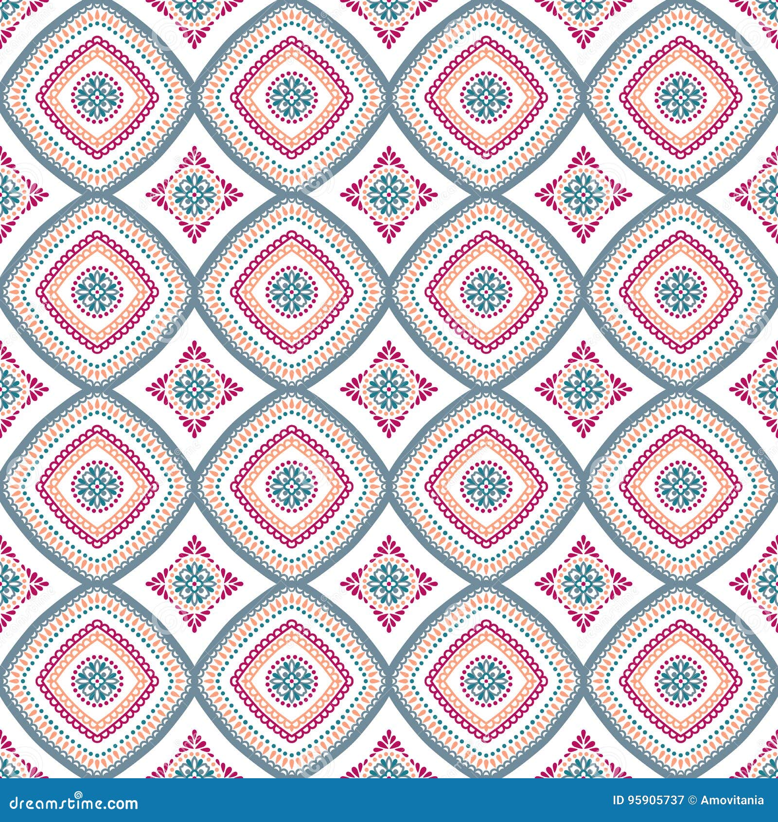 Intricate Mandala Pattern Blue Background Stock Vector - Illustration ...