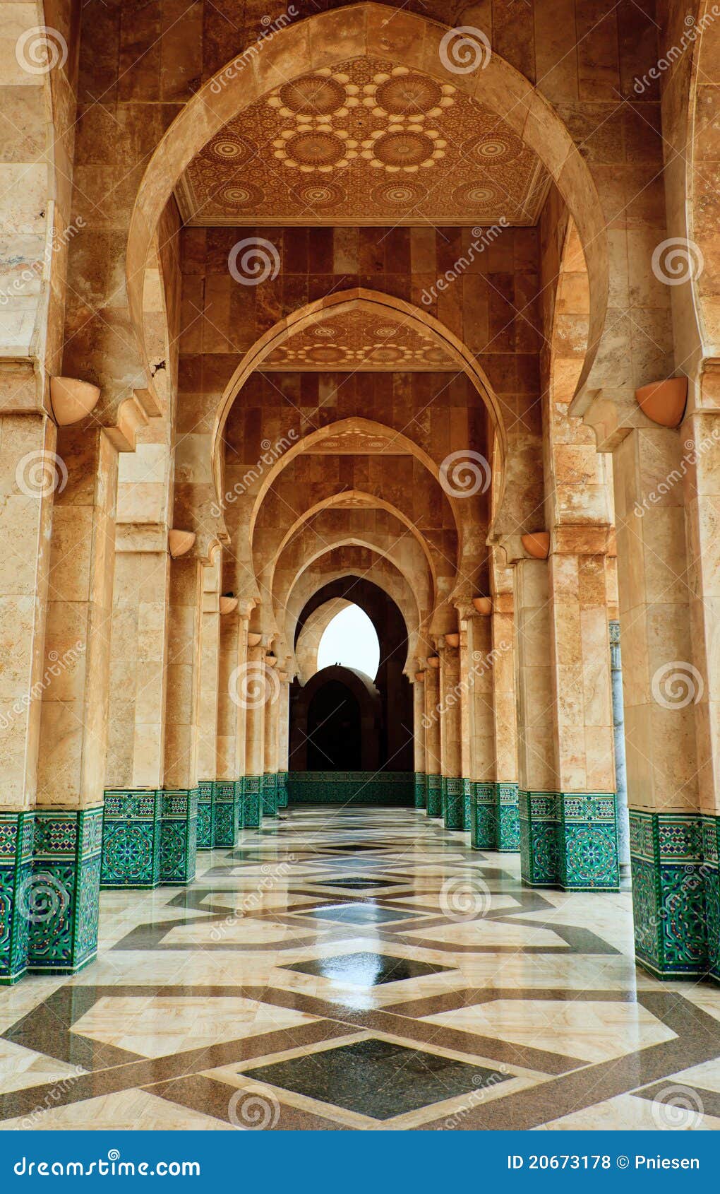 Intricate Marble and Mosaic Archway Hassan Mosque Stock Photo - Image ...