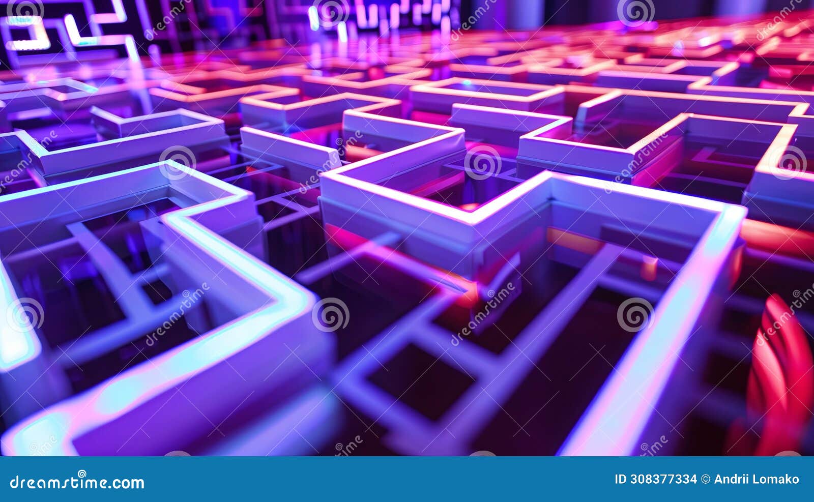 Intricate Maze with Multicolored Pathways Stock Illustration ...
