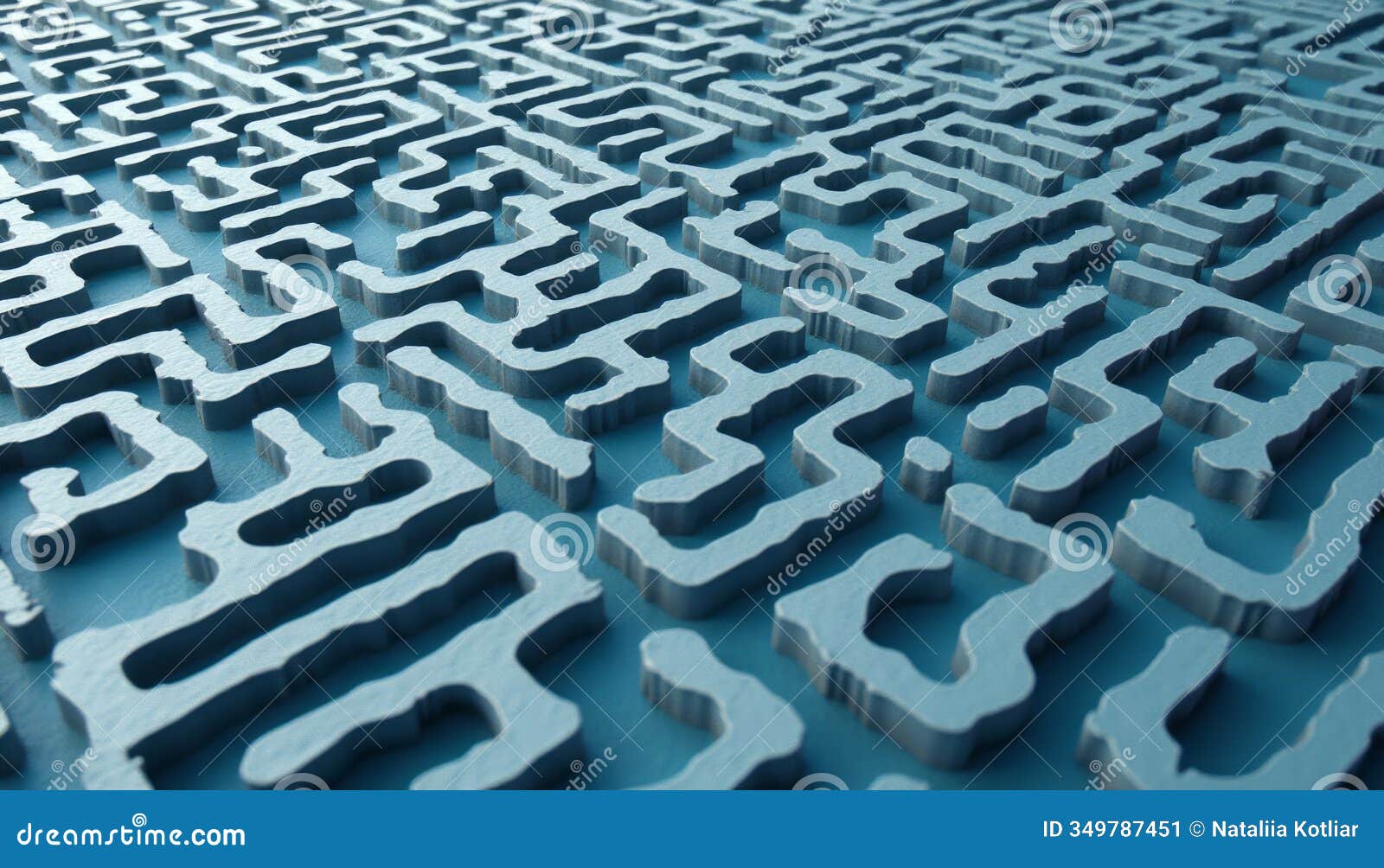 Intricate Maze Pattern in Cool Blue Tones Stock Image - Image of unique ...