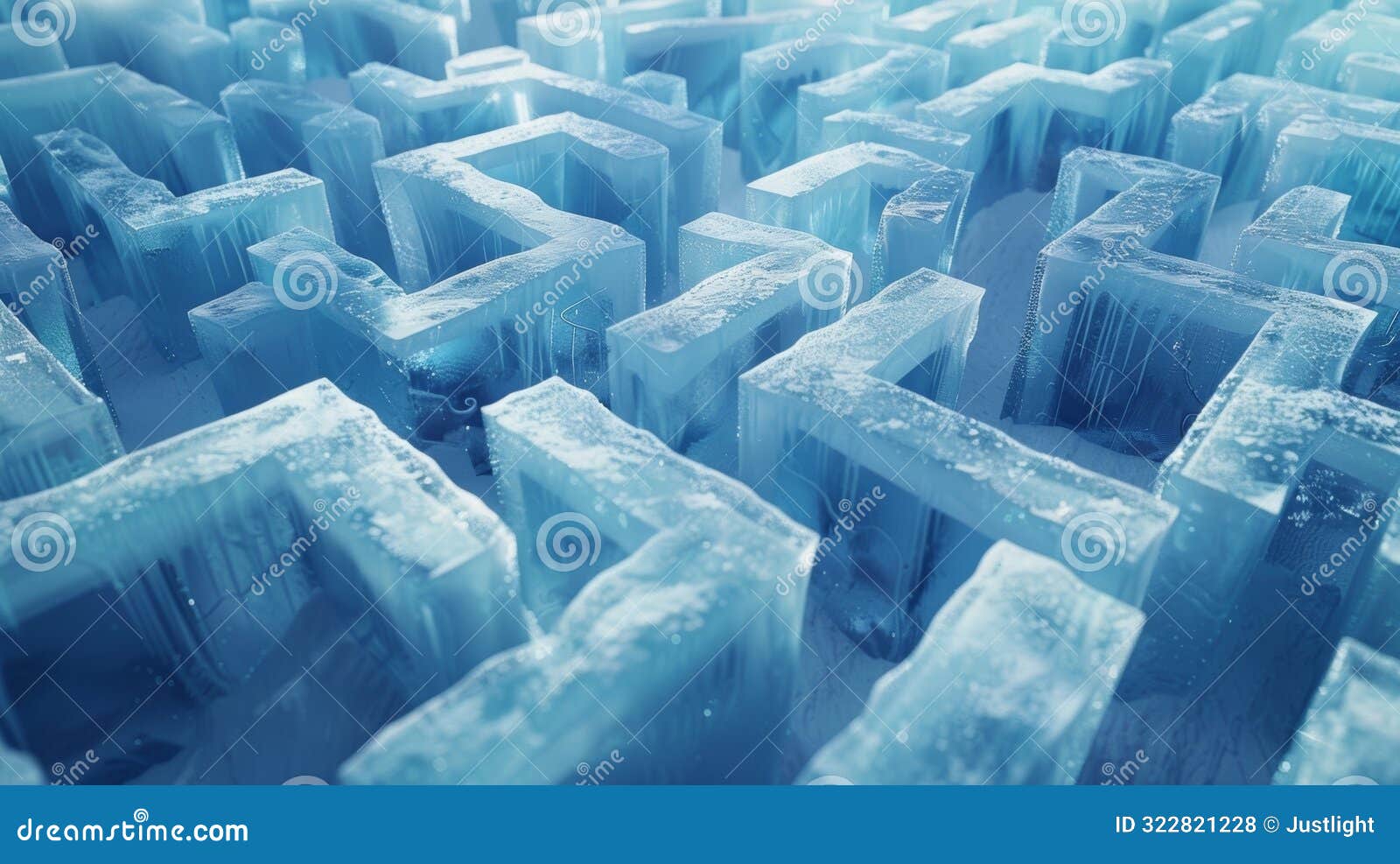 An Intricate Maze Of Rectangular Ice Blocks Creating A Dizzying Optical ...