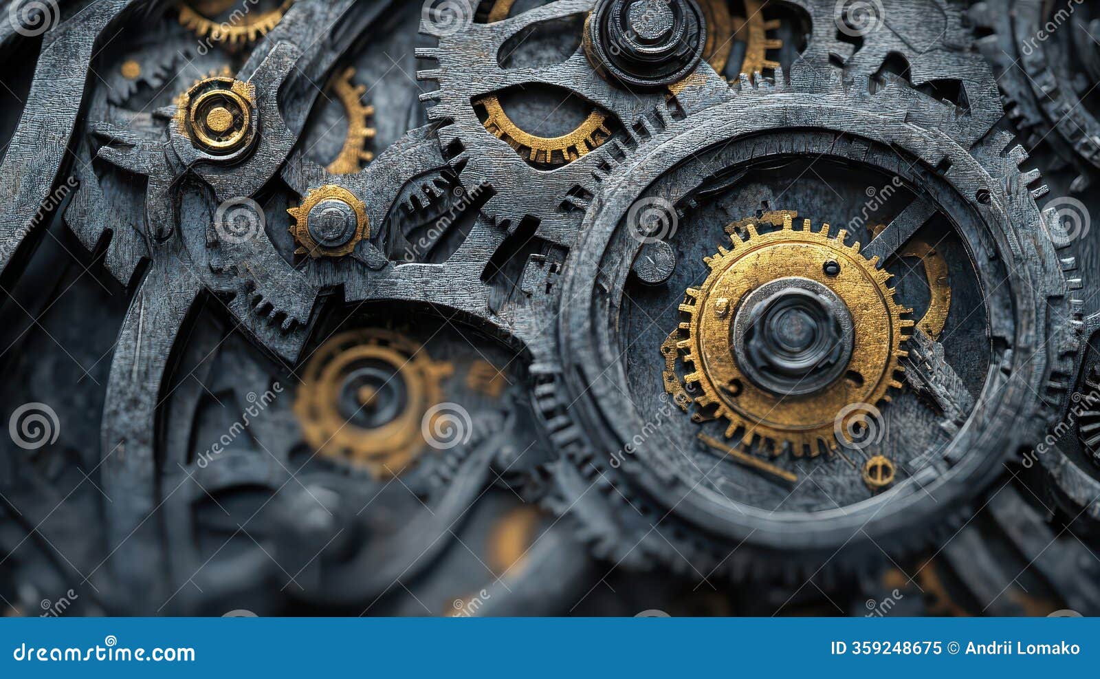 Intricate Mechanical Gears in a Clockwork Assembly Stock Image - Image ...
