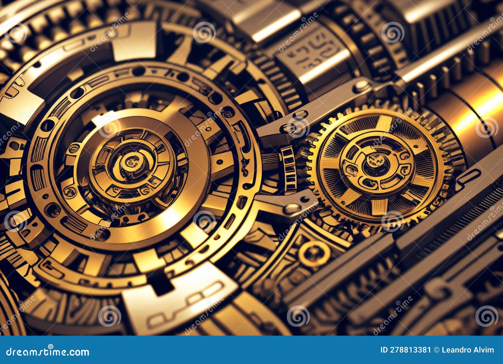 The Intricate Mechanics of Gears.AI Generated Stock Illustration ...