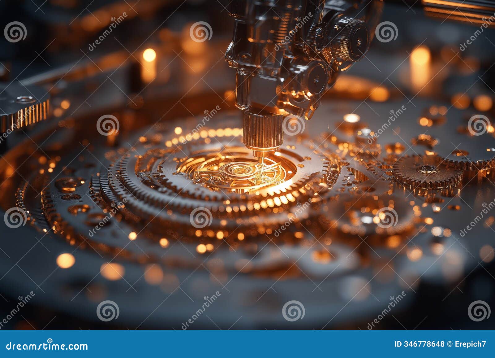 Intricate Mechanism Being Assembled with Precision in a Workshop ...