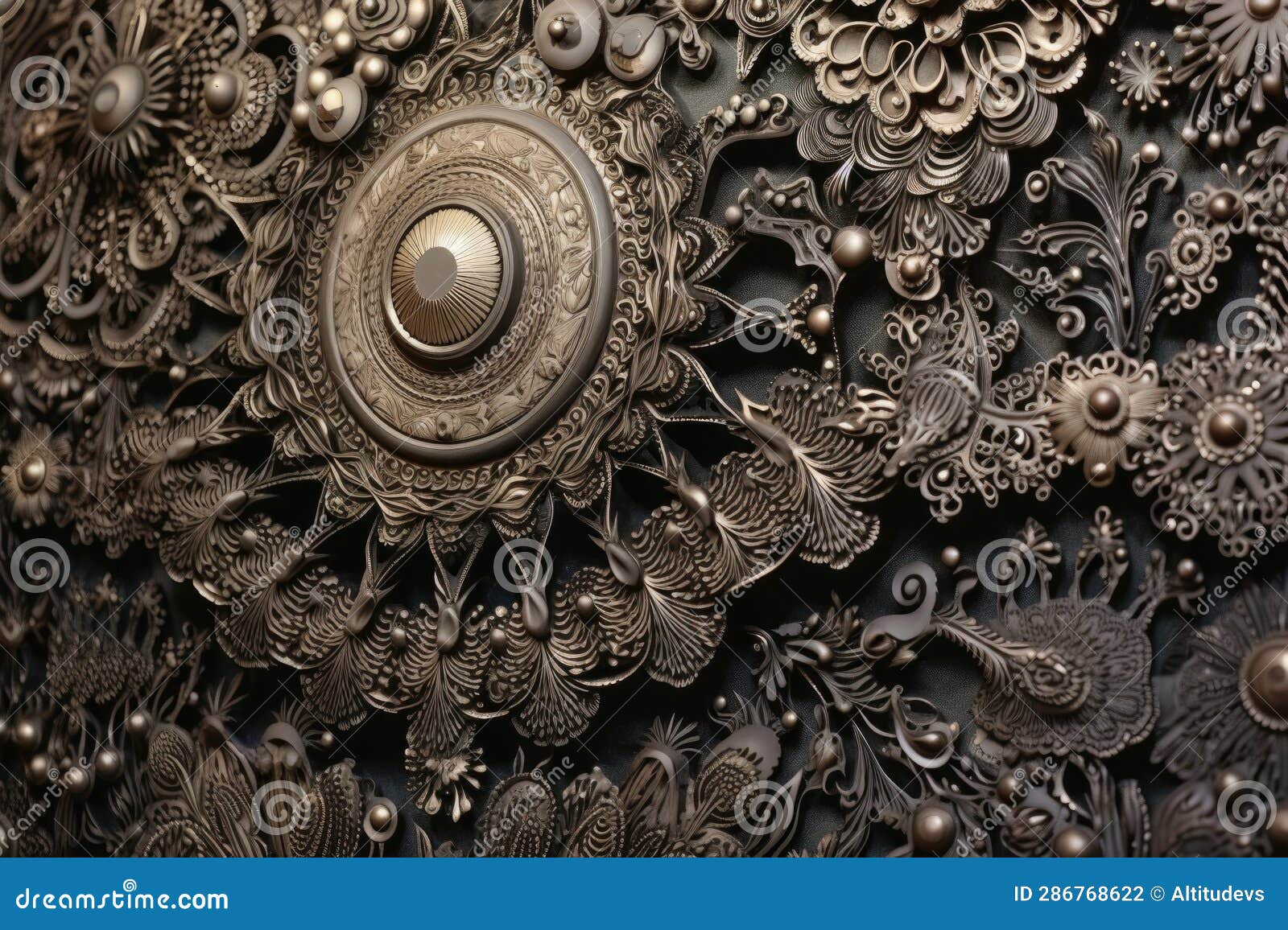 Intricate Metal Engraving Details on a Surface Stock Photo - Image of ...