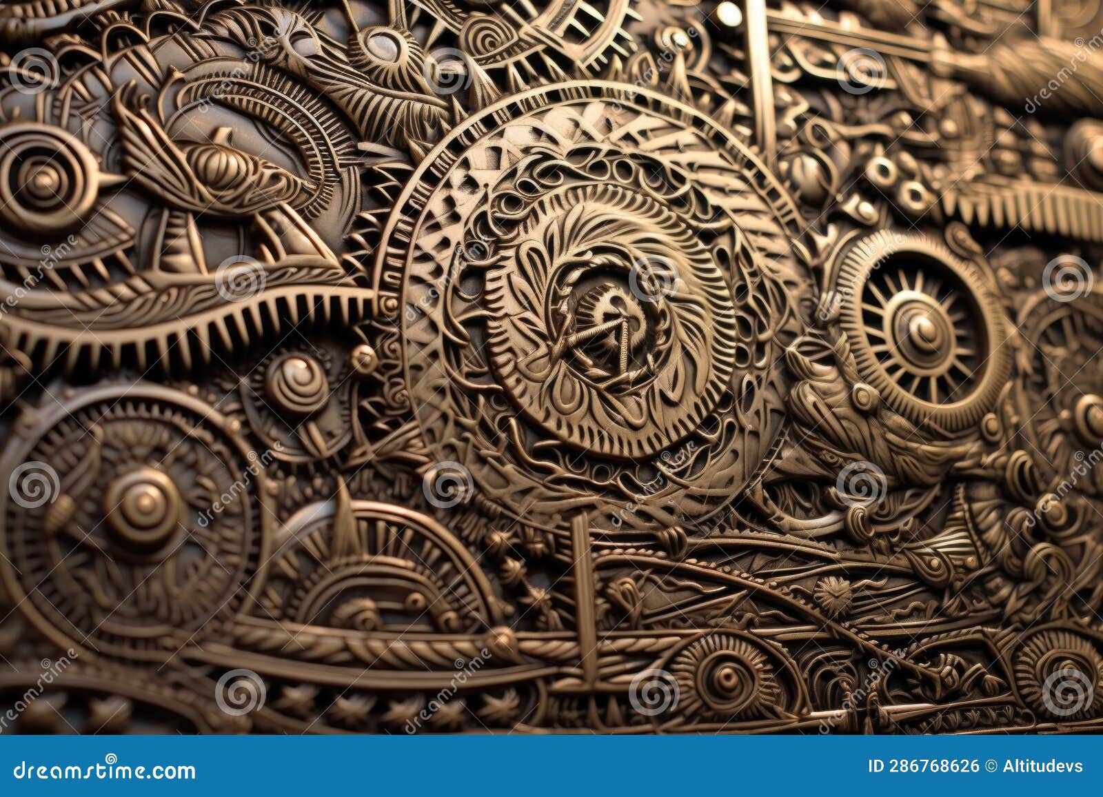 Intricate Metal Engraving Details on a Surface Stock Photo - Image of ...