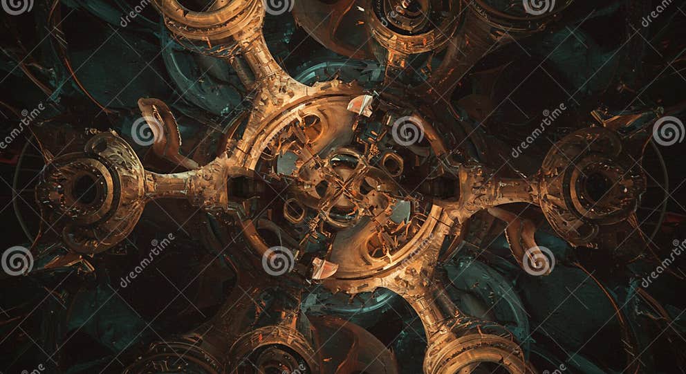 Intricate Metallic Structure Forming a Symmetrical Pattern with ...