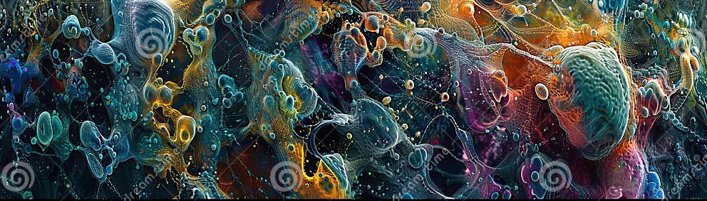 Intricate Microbiome Patterns Visualized through Abstract Art Stock ...