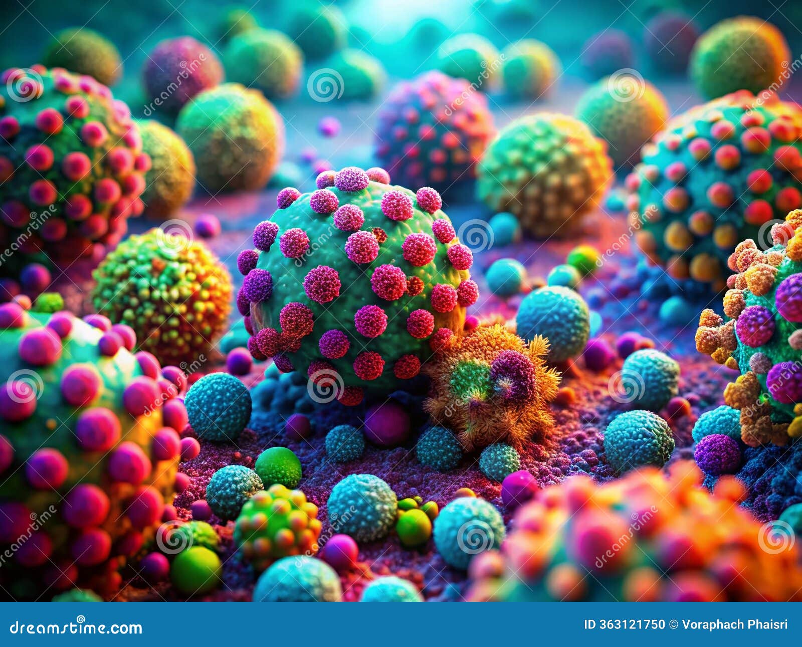 Cellular Invasion: Viral Attack Under The Microscope. Concept ...