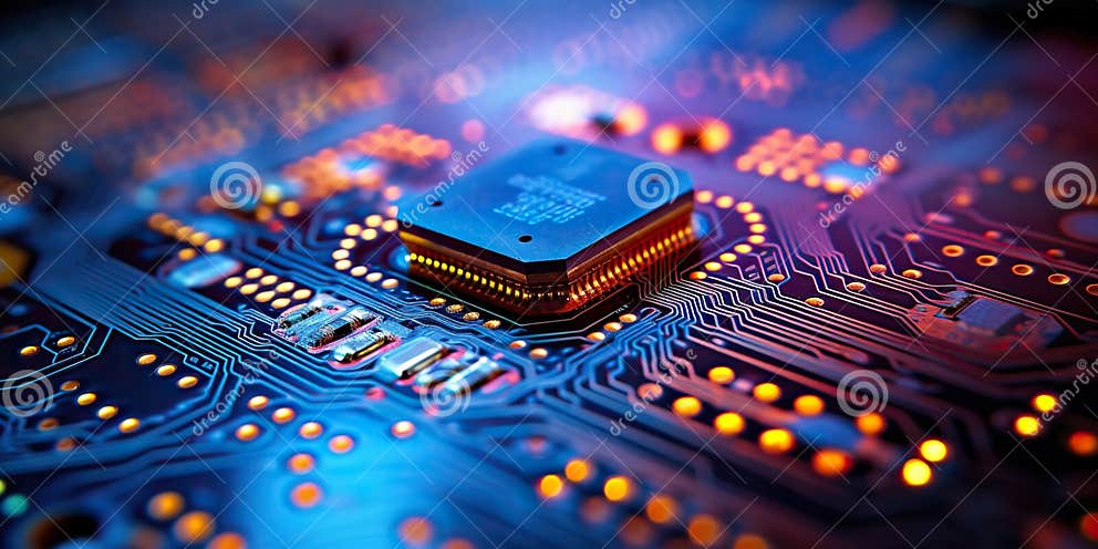 An Intricate Microelectronic Motherboard Processor Background ...