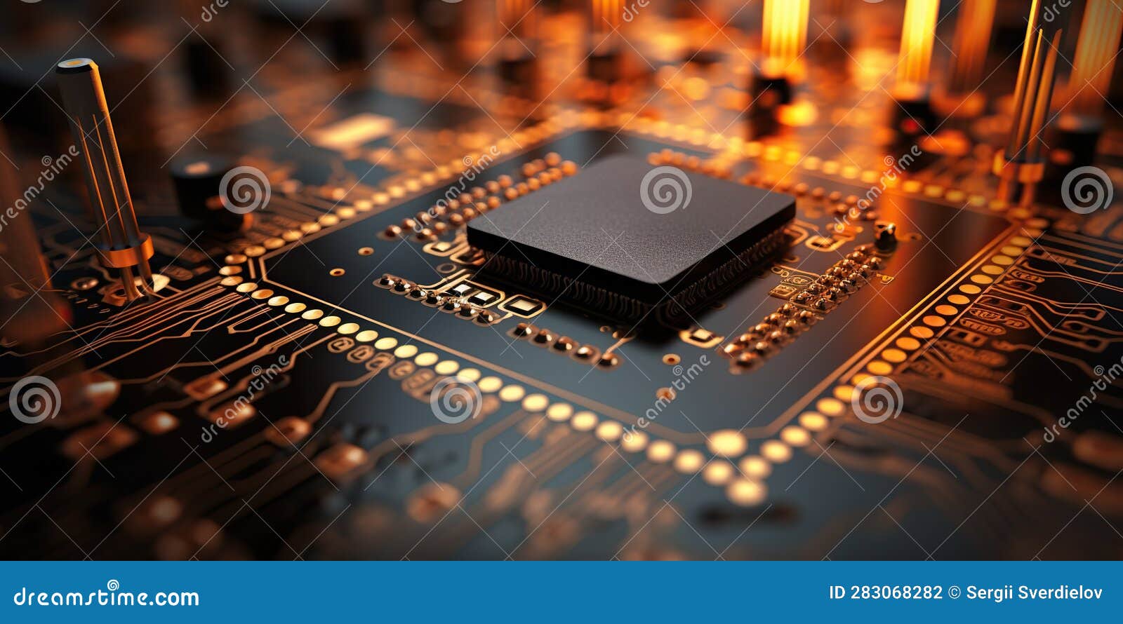 An Intricate Microelectronic Motherboard Processor Background ...