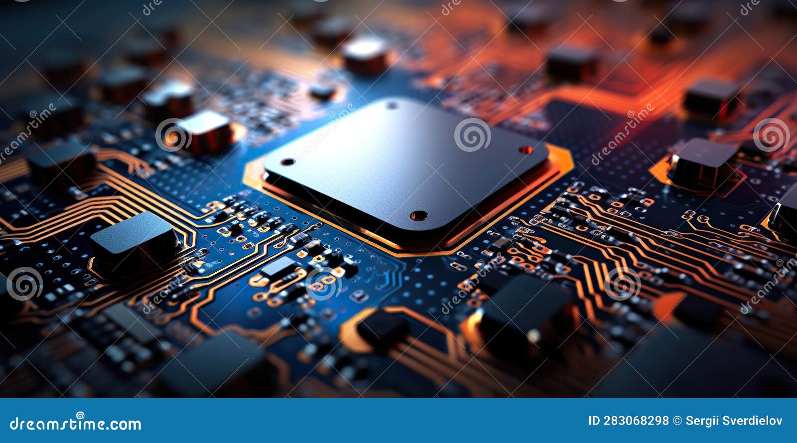 An Intricate Microelectronic Motherboard Processor Background ...