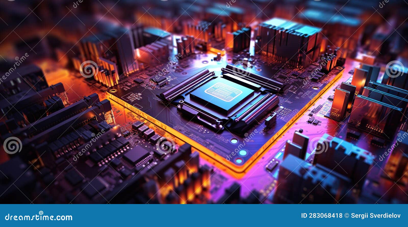 An Intricate Microelectronic Motherboard Processor Background ...
