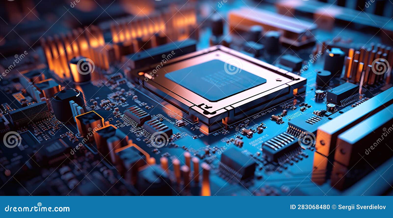 An Intricate Microelectronic Motherboard Processor Background ...