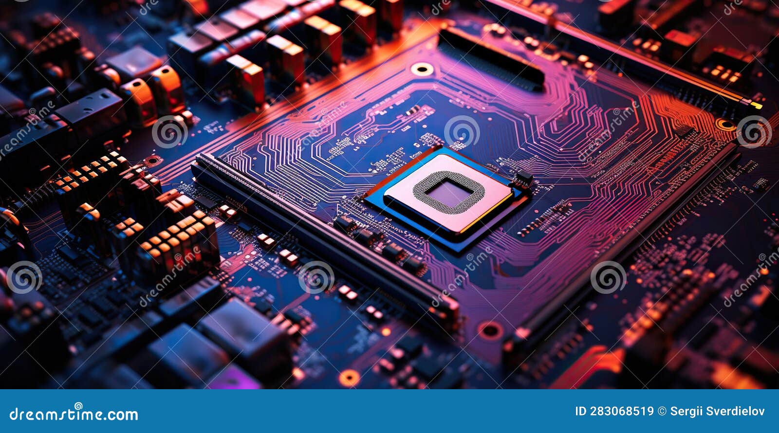 An Intricate Microelectronic Motherboard Processor Background ...